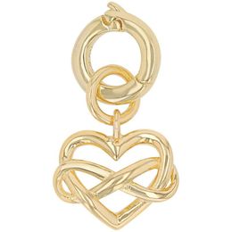 Amor Charm-Einhänger »Herz/Infinity/Unendlichkeitsschleife« gelbgoldfarben Edler Charm mit Motiv "Herz/Infinity" von Amor für Damen