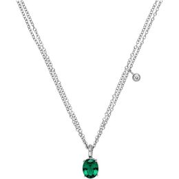 PURELEI Kette mit Anhänger »Schmuck Geschenk Harmony Anhänger« mit Glasstein edelstahlfarben-smaragd Kette mit grünem Stein - perfekt für festliche...