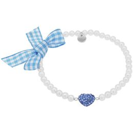 Amor Armband »Herz/Schleife, Trachtenschmuck, Volksfest« mit Kristallglas - mit Muschelkernperle silberfarben-blau-weiß + Blau 18 cm Stilvolles...