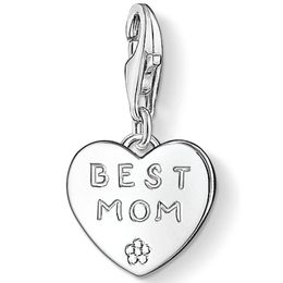 Thomas Sabo Charm-Einhänger »BEST MOM« silberfarben Ikonischer Herz-Charm