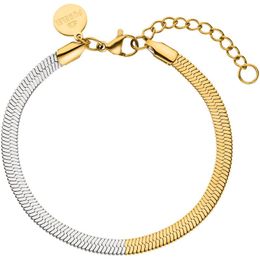 PURELEI Armband &raquo;Schmuck Duality Bicolor Armkette&laquo; edelstahlfarben-gelbgoldfarben 19 cm Bicolor Armband im Schlangenketten-Design, passend zur...