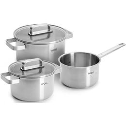 Woll Topf-Set »Steel« Set, 5 Stk. tlg. Edelstahl silberfarben