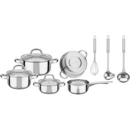GSW Topf-Set »Montreal« Set, je 1 Kochtopf 14/16/20 cm, 1 Stieltopf 14 cm, 11 Stk. tlg. Edelstahl silberfarben