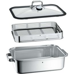 WMF Dampfgartopf &raquo;Vitalis, Br&auml;ter Induktion mit Glasdeckel und Silikonrand&laquo; Cromargan Edelstahl Rostfrei 18/10 schwarz/edelstahlfarben
