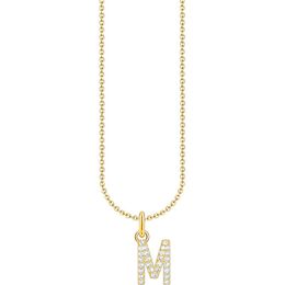 Thomas Sabo Kette mit Anhänger »Buchstabe« mit Zirkonia (synth.) gelbgoldfarben-weiß 45 Kette mit Buchstaben-Anhänger