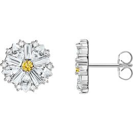 Thomas Sabo Paar Ohrstecker »Lovely Daisy Ohrstecker groß« mit Zirkonia (synth.) silberfarben-weiß-gelb + weiß-gelb 11 mm Lovely Daisy Paar...