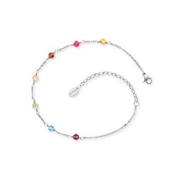 Engelsrufer Fu&szlig;kette &raquo;Glasperlen&laquo; mit Glassteinen edelstahlfarben-gelb-pink-braun-natur-gr&uuml;n-blau + gelb-pink-braun-natur-gr&uuml;n-blau