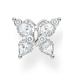 Thomas Sabo Single-Ohrstecker »Schmetterling« mit Zirkonia (synth.) silberfarben-weiß + kristallweiß Filigraner Schmetterling-Einzelohrstecker
