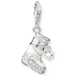 Thomas Sabo Charm-Einhänger »Schneeschuh« mit Zirkonia (synth.) silberfarben-weiß + weiß Verspielter Charm-Anhänger mit Schneestiefelmotiv