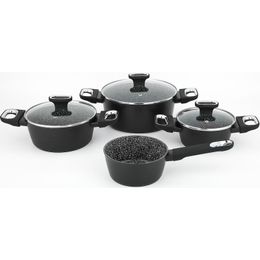 CS SOLINGEN CARL SCHMIDT SOHN Topf-Set »Marburg« Set, je 1 Kochtopf Ø 16/20/24 cm, 1x Kasserolle Ø 16 cm, 7 Stk. tlg. Aluminium schwarz