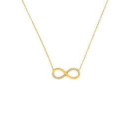 Amor Kette mit Anhänger »Infintiy/Unendlichkeitschleife« mit Zirkonia (synth.) gelbgoldfarben-silberfarben-weiß Symbolträchtiger Damenschmuck als...