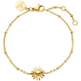 PURELEI Armband &raquo;Schmuck Geschenk Sun Sonne Armkette&laquo; gelbgoldfarben 19 cm Armband mit kleinen Metallkugeln und Sonnen Anh&auml;nger, passend zur Sun...