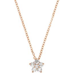 Amor Kette mit Anhänger »Sparkling Star« mit Zirkonia (synth.) roségoldfarben-weiß Auffällige Halskette mit Blumen-Motiv für Damen