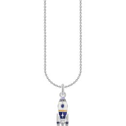 Thomas Sabo Kette mit Anhänger »Raketen-Anhänger« mit Glas-Keramik Stein, Zirkonia (synth.) silberfarben-lila-blau-weiß-schwarz-orange-bunt 45...