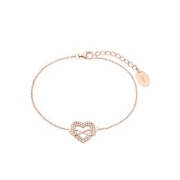 s.Oliver Armband »Herz/Infinity/Unendlichkeitsschleife« mit Zirkonia (synth.) roségoldfarben-weiß + weiß 20 cm Stylische Armkette "Infinity/Love"...