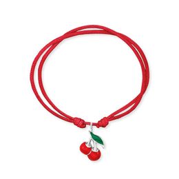 Herzengel Armband &raquo;Kirsche&laquo; mit Emaille silberfarben-rot-gr&uuml;n 21,5 cm Little Stars f&uuml;r unsere kleinen Prinzessinnen - Armband mit Krischen Anh&auml;nger