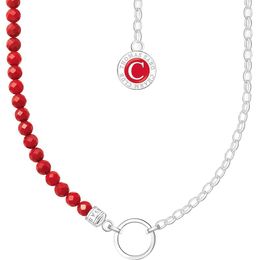 Thomas Sabo Charm-Kette »rote Beads und Gliederelemente« mit Koralle rekonstruiert silberfarben-rot 45 Charm-Kette rote Beads und Gliederelemente