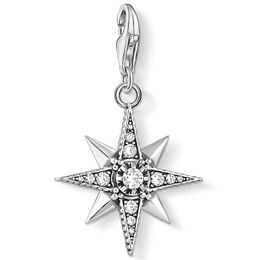 Thomas Sabo Charm-Einhänger »Royalty Stern« mit Glas-Keramik Stein, Spinell (synth.), Zirkonia (synth.) silberfarben-weiß + weiß Trendiger...