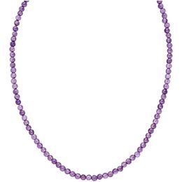 PURELEI Perlenkette &raquo;Schmuck Geschenk Edelstein&laquo; mit Amethyst oder Aventurin gelbgoldfarben-lila Stylisch sch&ouml;nes Halskettchen mit Edelsteinen