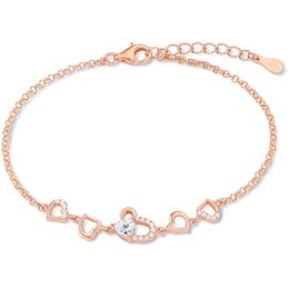 Amor Armband »Herzen« mit Zirkonia (synth.) roségoldfarben + kristallweiß 20 cm Liebevoll gestaltetes Damenaccessoire