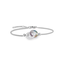 Thomas Sabo Armband »Together mit zwei Ringen Silber geschwärzt« mit Glas-Keramik Stein silberfarben-mehrfarbig + mehrfarbig 19 Together in...