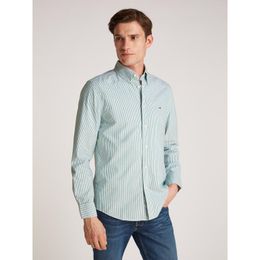 Tommy Hilfiger Langarmhemd »FLEX POPLIN CLASSIC STP RF SHIRT« mit Sreifenmuster Nouveau Green / Optic White M - N-Gr N-Gr M Langarmhemd von TOMMY...