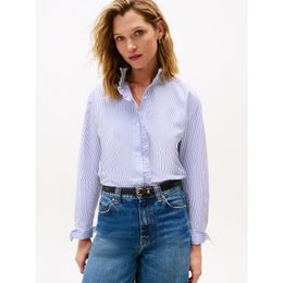 Tommy Hilfiger Rüschenbluse »POPLIN RUFFLE SHIRT« mit Rüschen Detail Hugh Stp/ Blue 36 36 Bluse von Tommy Hilfiger Womanswear