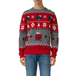 s.Oliver Weihnachtspullover mit Peanuts -Motiv GREY RED L L Pullover von s.Oliver Red Label