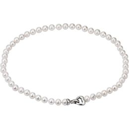 ADRIANA Perlenkette »Schmuck Geschenk Silber 925 Halskette Taormina Herz« Made in Germany - mit Süßwasserzuchtperle silberfarben-weiß 45...
