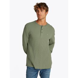 Tommy Jeans Henleyshirt »TJM REG WAFFLE HENLEY LS TEE«, mit leichter Struktur Aruba Green 3XL 3XL Langarmshirt von Tommy Jeans