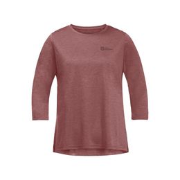 Funktionsshirt Jack Wolfskin "CROSSTRAIL 3/4 T W", Damen, Gr. S (36), rot (mineral, rot), Hauptmaterial: 100% Polyester, Shirts