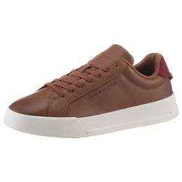 Tommy Hilfiger Plateausneaker »TH COURT SEASONAL WINTER 4A«, Freitzeitschuh, Schnürschuh, Halbschuh mit gepolstertem Schaftrand cognac 45 45 Basic...