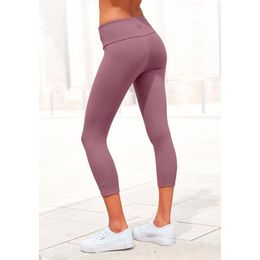 Lascana Caprileggings mit breitem weichem Bündchen, Loungewear mauve 36/38 - N-Gr N-Gr 36/38 Weicher Komfortbund