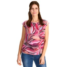 HERMANN LANGE Collection Mesh-Top mit floralem Muster pink-fuchsia 54