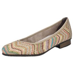 Rieker Ballerina, Slipper, Schlupfschuh, Pumps mit weicher Innensohle beige multi 38 38 Zeitloser Ballerina mit Schaft in Flechtoptik, zum Schlupfen