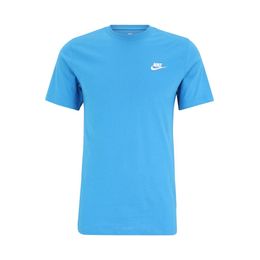 Nike Sportswear T-Shirt 'CLUB' Herren Größe S azur / weiß