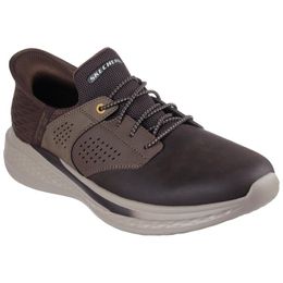 Skechers Slip-On Sneaker »SLADE« Komfortschuh mit komfortablem Heel Pillow Fersenkissen braun-dunkelbraun 44 44 Lässiger Sneaker mit gepolsterter...