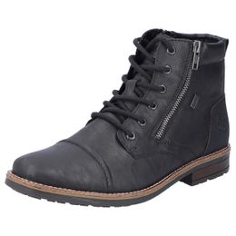 Winterstiefelette Rieker, Herren, Gr. 40, schwarz, Lederimitat, Schuhe, Schnürboots, Winterboots in schmaler Form