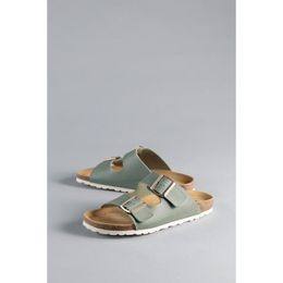 ANISTON SHOES Pantolette, Sommerschuh, Hausschuh, Strandschuh, Fu&szlig;bett - NEUE KOLLEKTION oliv 40 40 Klassische Aniston-Pantolette mit zwei...