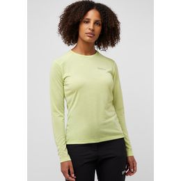 Langarmshirt Jack Wolfskin "VONNAN LS T W", Damen, Gr. L (42/44), grün (cool, matcha), Hauptmaterial: 100% Polyester (recycled), Shirts