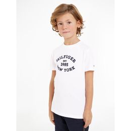 Tommy Hilfiger Kurzarmshirt »MONOTYPE FLOCK REGULAR TEE SS« Kinder bis 16 Jahre mit Logoschriftzug White 3 (98) 3 (98) Shirt von Tommy Hilfiger für...