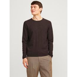 Jack & Jones Jack & Jones Herren Rundhalspullover &raquo;JJECOOPER KNIT CREW NECK NOOS&laquo; in Strick Optik braun S