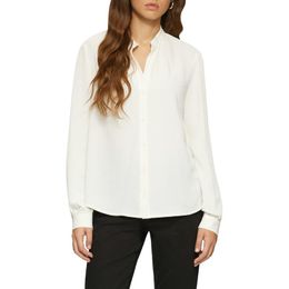 Qs Damen QS Langarmbluse mit Raffung am Stehkragen wei&szlig; 44