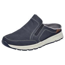 Rieker Clog, Sommerschuh, Hausschuh mit seitlichen Stretcheinsätzen nachtblau 45 45 Clog mit dezenter Perforation