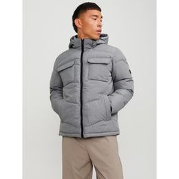 Jack & Jones JACK & JONES Steppjacke »JJMASON PUFFER JACKET SN« mit Kapuze Light Grey Melange XL XL Ideal für die Übergangszeit