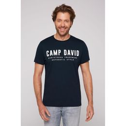 CAMP DAVID T-Shirt mit Logo-Print auf der Vorderseite blue navy S S Basic Logo-Shirt f&uuml;r Herren von CAMP DAVID