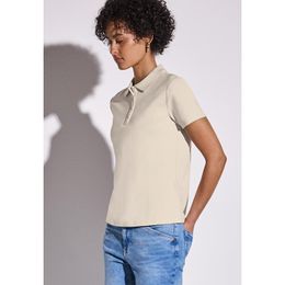 Street One Poloshirt mit Ripsstruktur moonstone sand 46 46 Polo Shirt von Street One