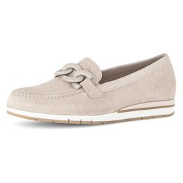 Gabor Slipper »FLORENZ«, Keilabsatz, Schlupfschuh, Komfortschuh, Schuhweite G (=weit) hellbeige 40 40 Keilslipper mit dekorativer Zierkette