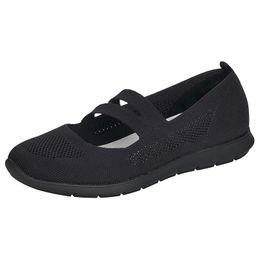 Remonte Riemchenballerina Slipper, Schlupfschuh, Slip-On Sneaker im sportiven Design schwarz 45 45 Mit elastischem Riemchen