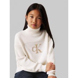 Calvin Klein Jeans Rollkragenpullover &raquo;Monologo Rollneck Sweater&laquo; f&uuml;r Kinder bis 16 Jahre und mit Logostickerei Ivory 6 (116) 6 (116) Pullover von...